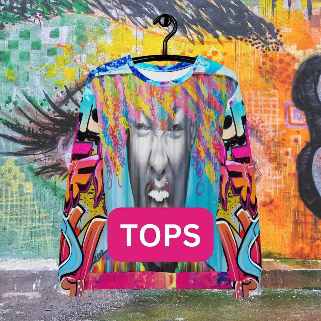 Colorful & Floral Print Unisex Tops for Women & Men